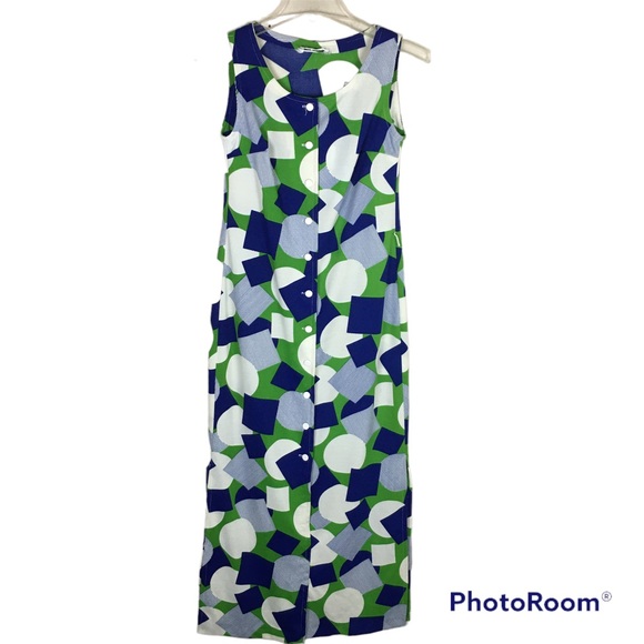 Vintage America | Dresses | Vintage 6s70s Geometric Mod Maxi Dress ...